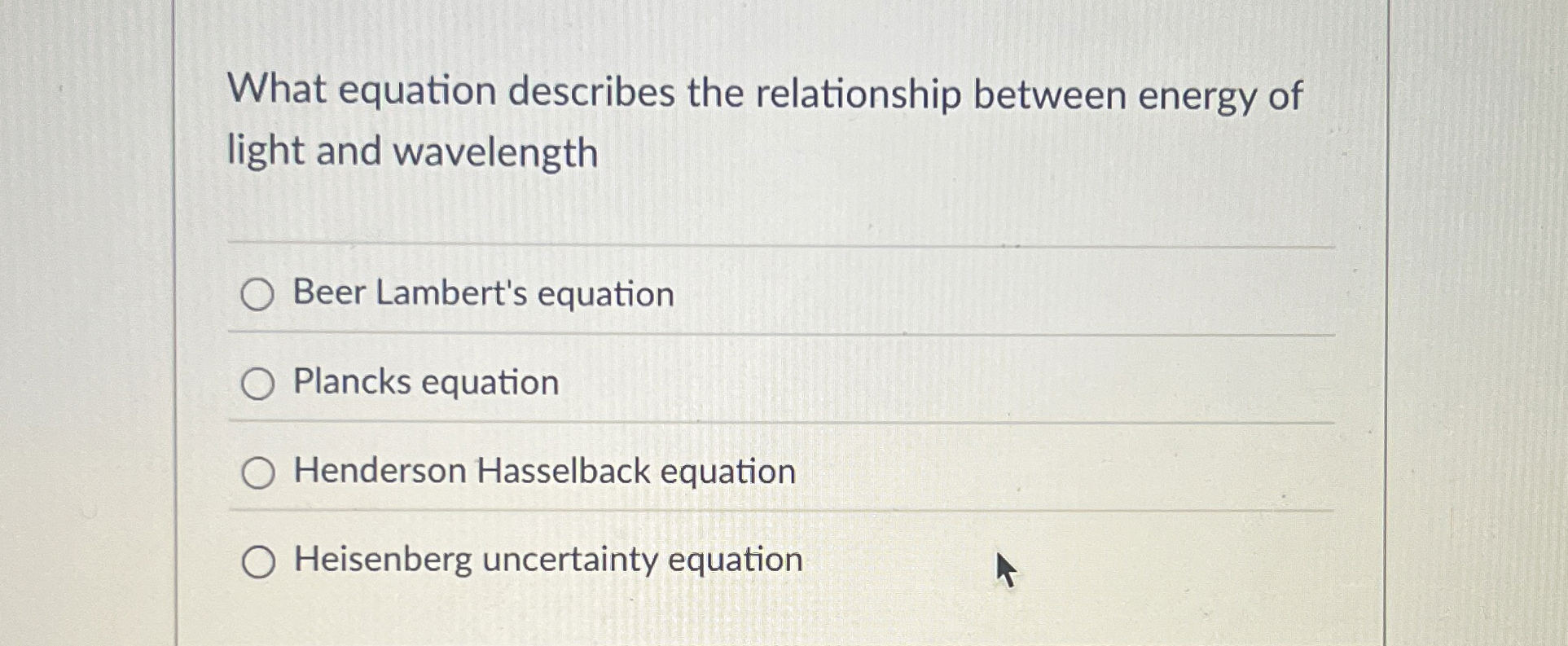 Solved What equation describes the relationship between | Chegg.com