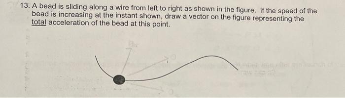 Solved 3. A bead is sliding along a wire from left to right | Chegg.com