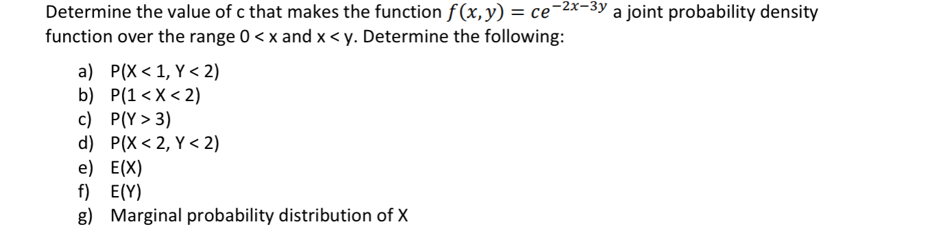 Solved Determine the value of c ﻿that makes the function | Chegg.com