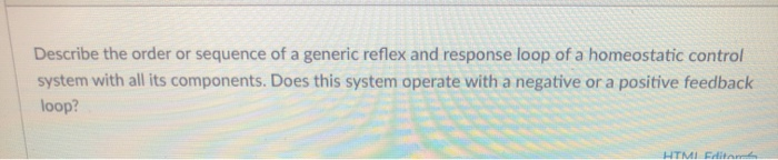 Solved Describe the order or sequence of a generic reflex | Chegg.com