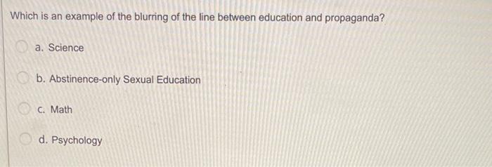 Which is an example of the blurring of the line | Chegg.com