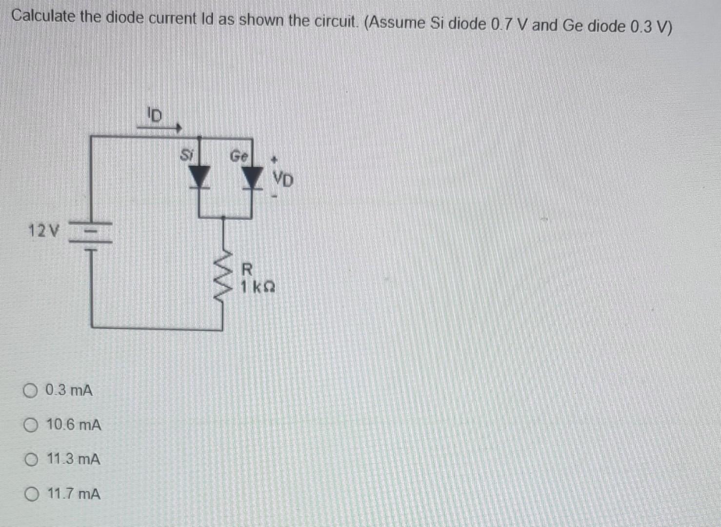 Solved Calculate the diode current Id as shown the circuit. | Chegg.com