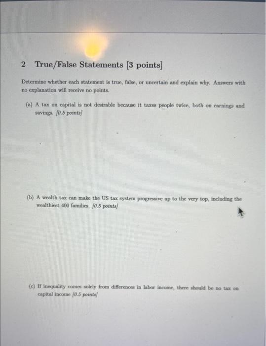 Solved 2 True/False Statements [3 points] Determine whether | Chegg.com