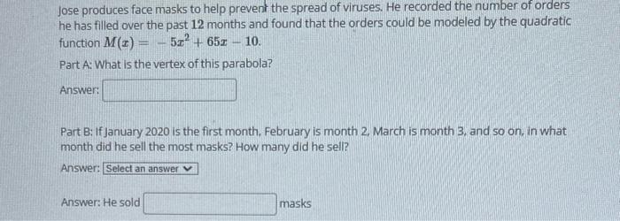 Solved The tables below give some values of the quadratic | Chegg.com