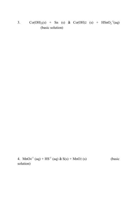 Solved In this exercise, and using the half-reaction method, | Chegg.com