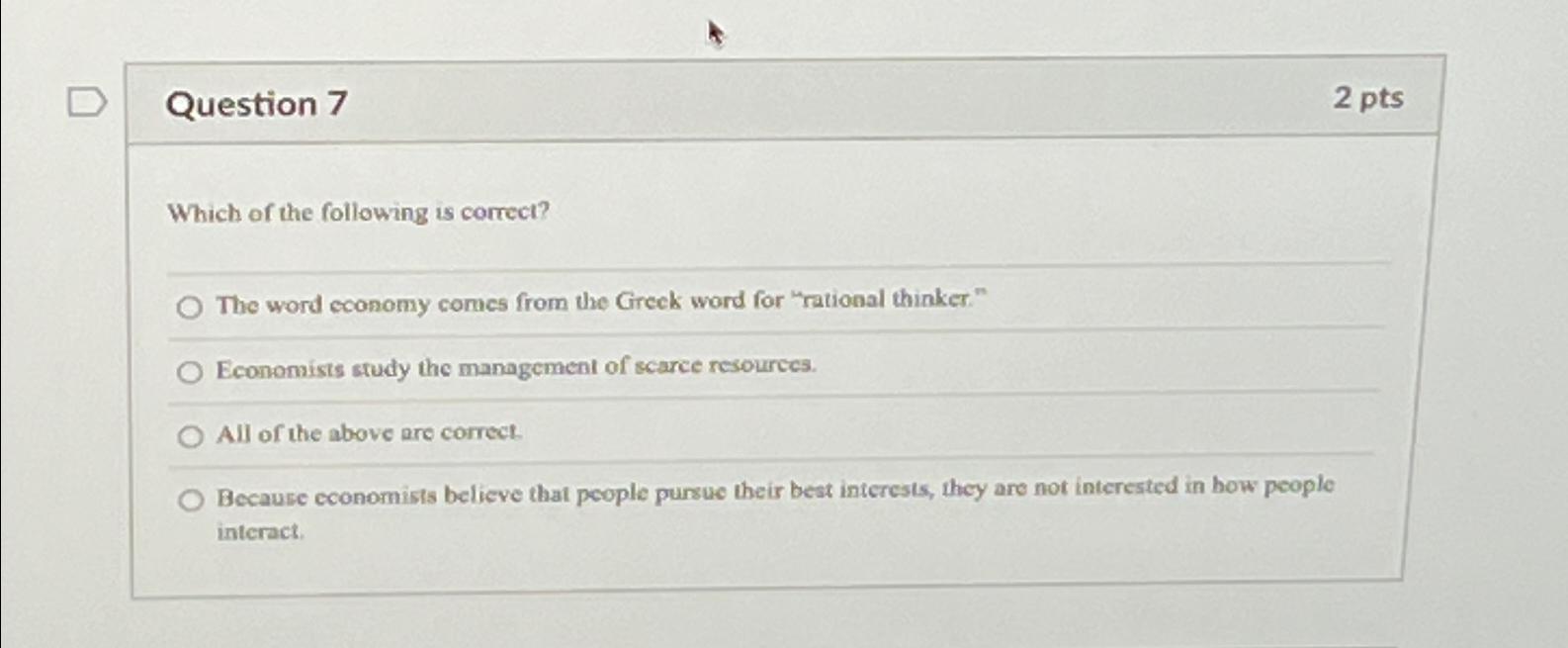Solved Question 72 ﻿ptsWhich of the following is correct?The | Chegg.com