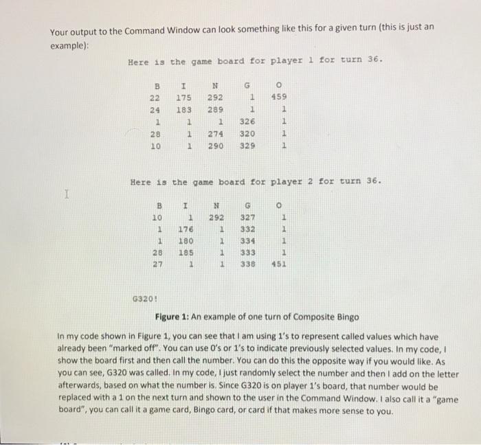 Solved Need Matlab code for the bingo game ASAP. please | Chegg.com