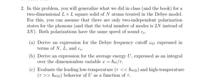 Solved 2. In this problem, you will generalize what we did | Chegg.com