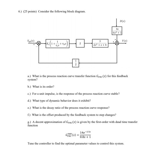 Solved 6.) (25 points) Consider the following block diagram | Chegg.com