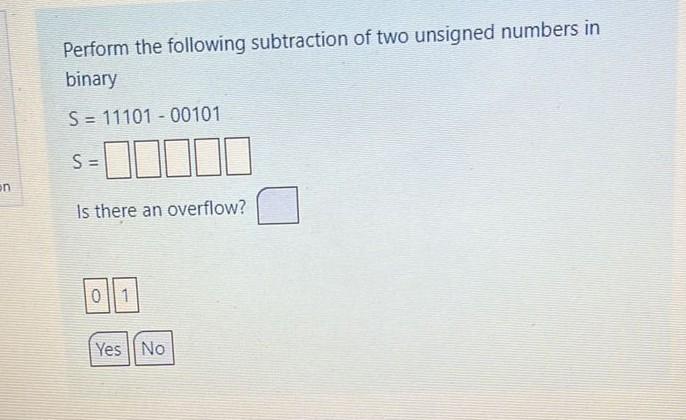 Solved Perform the following subtraction of two unsigned | Chegg.com