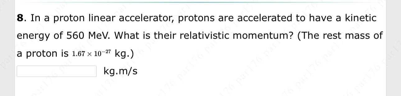 Solved In a proton linear accelerator, protons are | Chegg.com