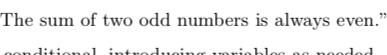 The sum of two odd numbers is always even.' | Chegg.com