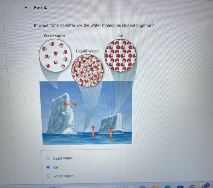 Solved In which form of water are the water molecules | Chegg.com