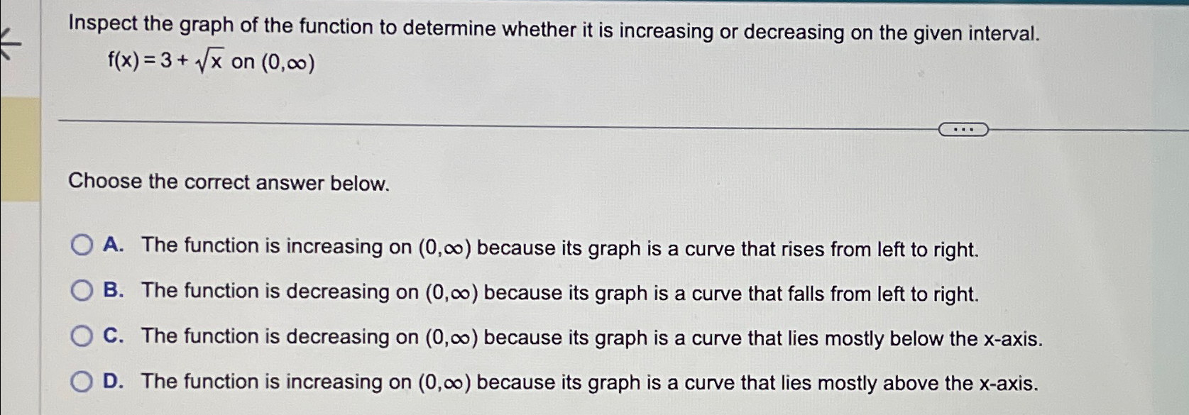 Solved Inspect the graph of the function to determine | Chegg.com