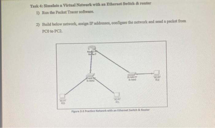 Task 4: Simalate a Virtual Netwerk with an Ethernet | Chegg.com