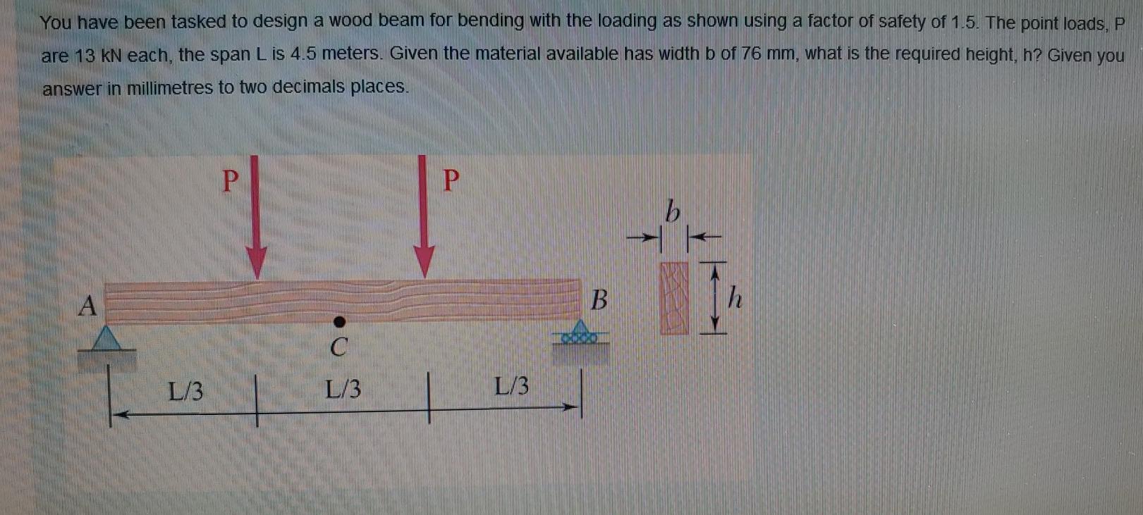 Solved You have been tasked to design a wood beam for | Chegg.com