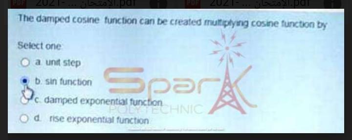 Solved 2021 202 pal 31.pdf The damped cosine function can be | Chegg.com