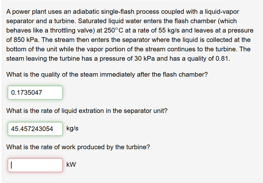 Solved A power plant uses an adiabatic single-flash process | Chegg.com