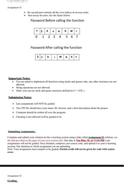 Solved Assignment#2: Stacks and Queues Problem Statement: | Chegg.com