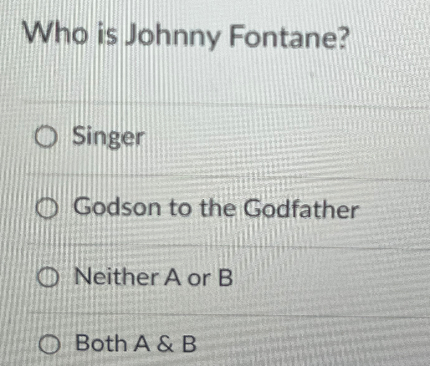 Solved Who is Johnny Fontane?SingerGodson to the | Chegg.com