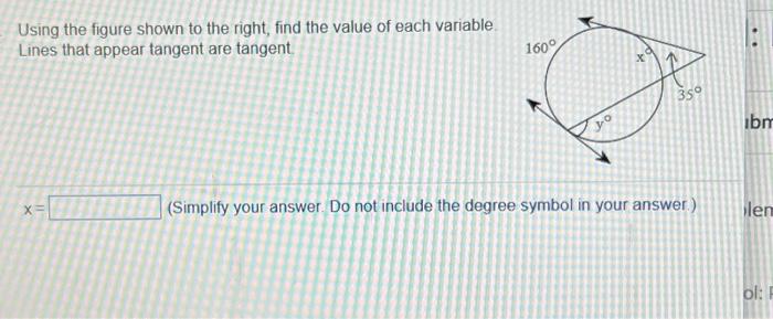 Solved Using the figure shown to the right, find the value | Chegg.com