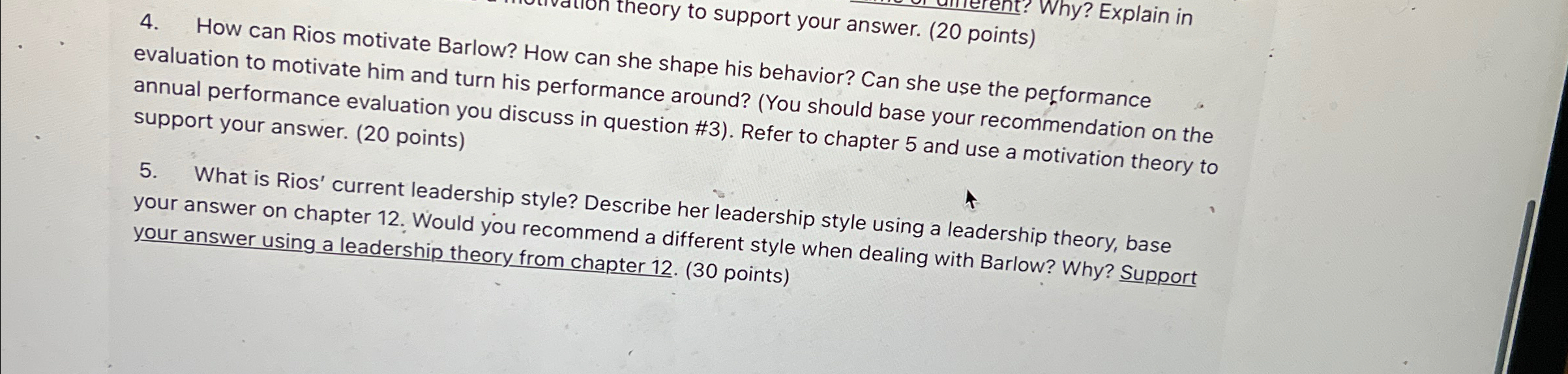 Solved annual performance eval turn his performance around? | Chegg.com