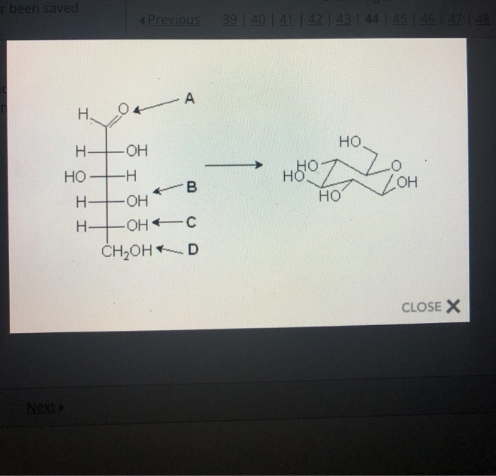 Solved 44) B-D-glucose forms by a hemiacetal cyclization. | Chegg.com