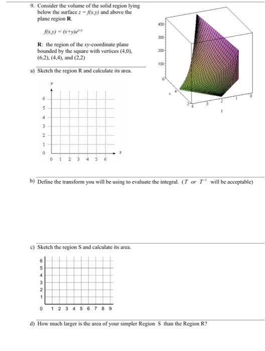 Solved 9. Consider the volume of the solid region lying | Chegg.com