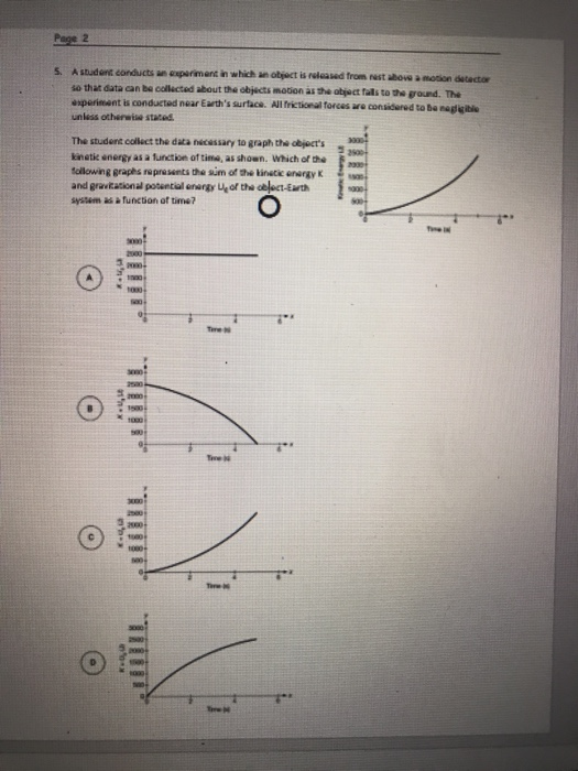 Solved A student conducts an experiment in which an object | Chegg.com