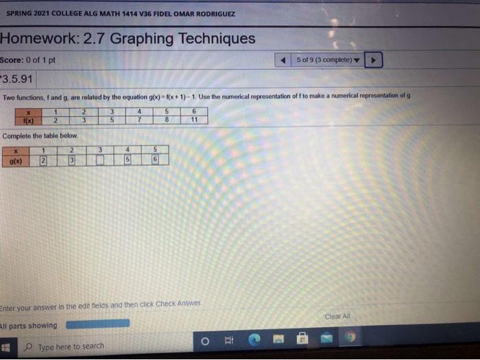 Solved SPRING 2021 COLLEGE ALG MATH 1414 V36 FIDEL OMAR | Chegg.com