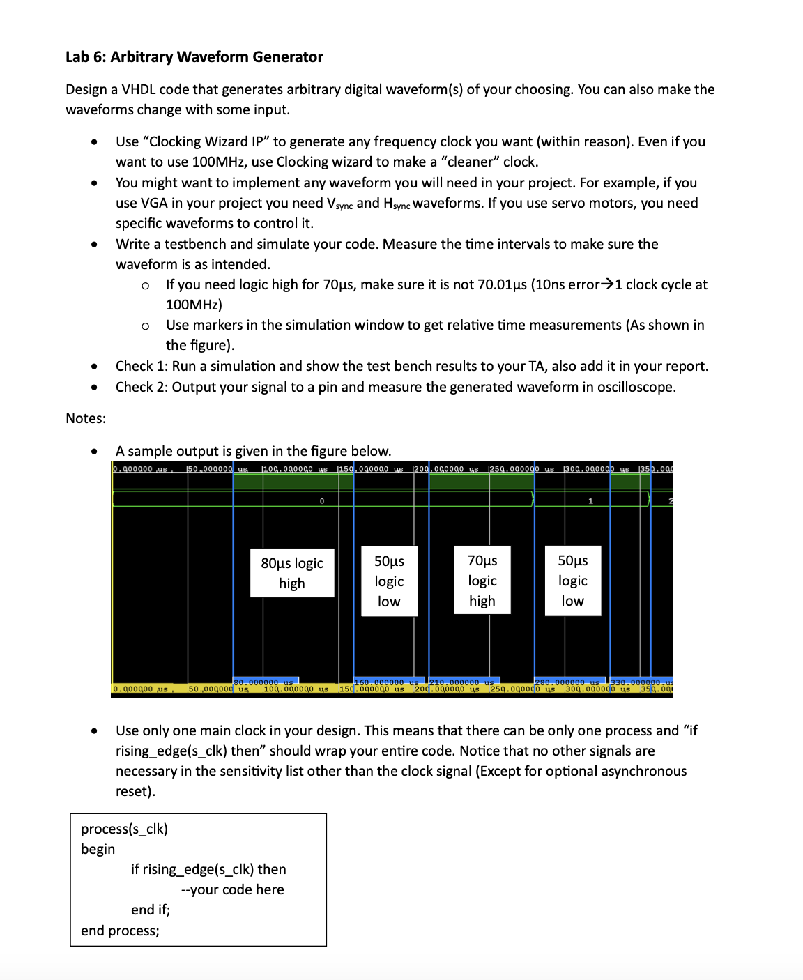 Solved Lab 6: Arbitrary Waveform GeneratorDesign a VHDL code | Chegg.com