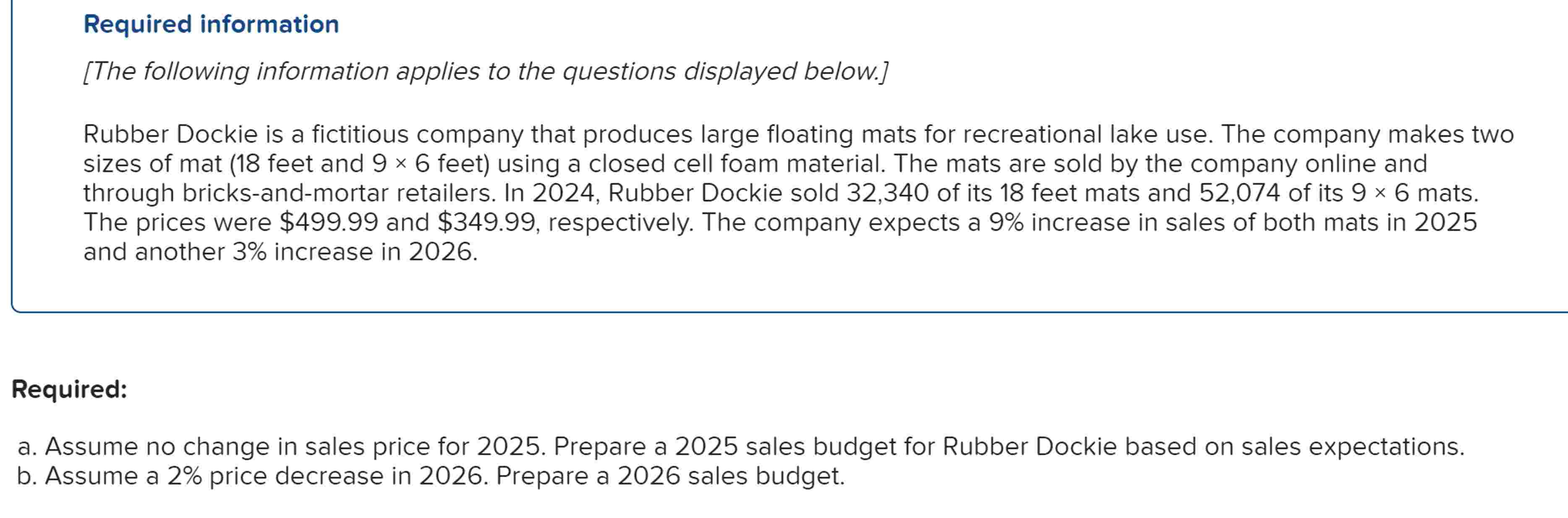 Solved Rubber Dockie is a fictitious company that produces | Chegg.com
