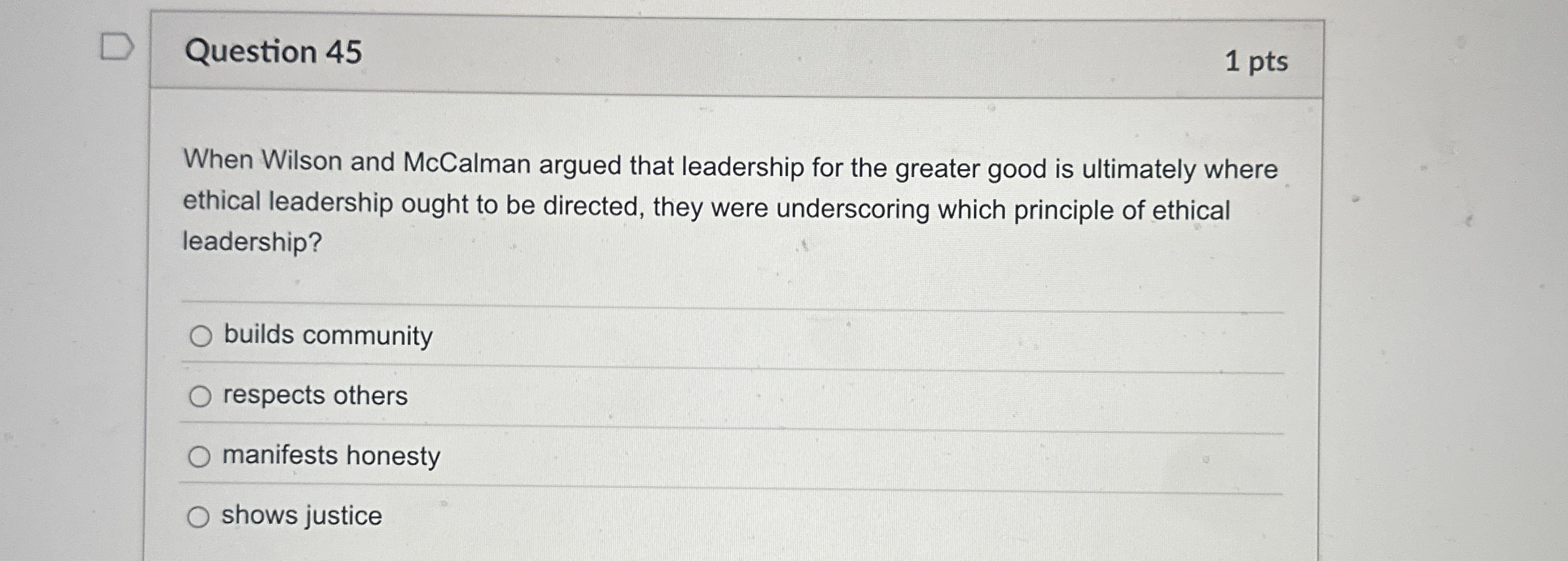 High Quality SOLUTION Question 451 ﻿ptsWhen Wilson and McCalman argued that | Chegg.com