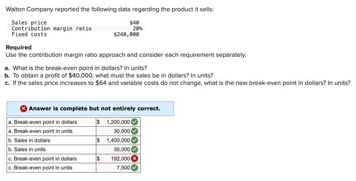 Solved Walton Company reported the following data regarding | Chegg.com