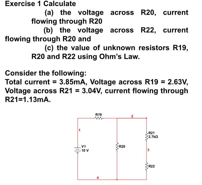 Solved Exercise 1 Calculate (a) the voltage across R20, | Chegg.com