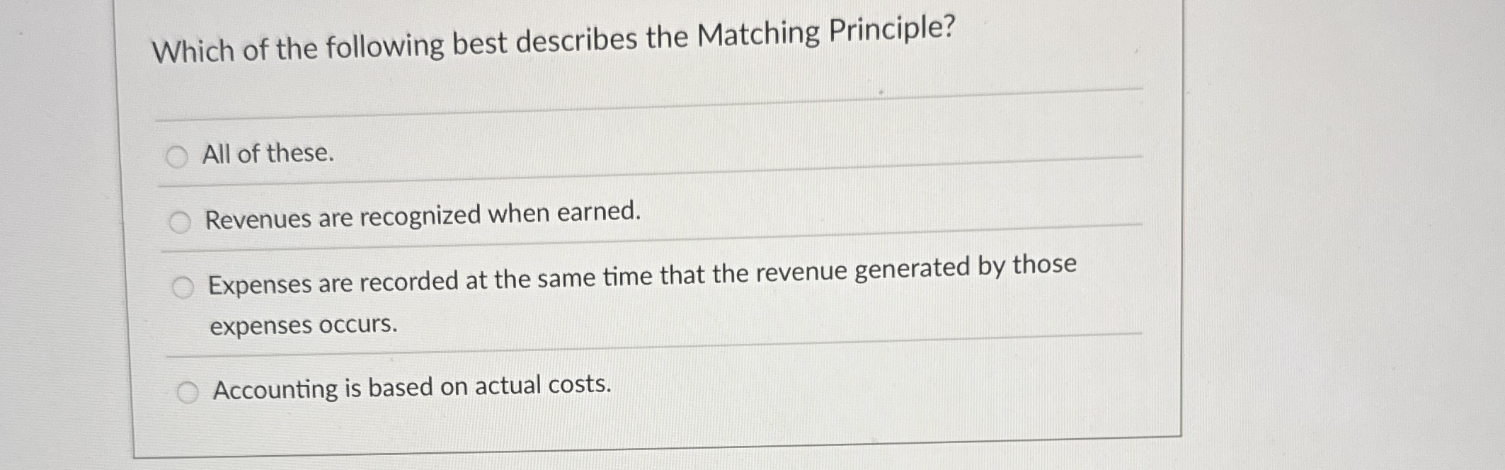 Solved Which of the following best describes the Matching | Chegg.com
