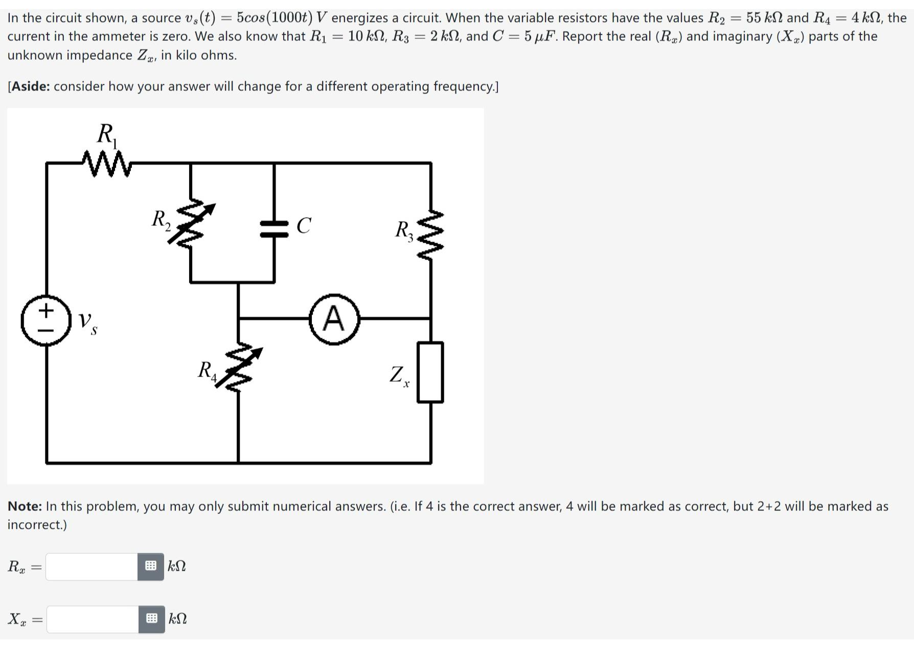 Solved In the circuit shown, a source vs(t)=5cos(1000t)V | Chegg.com