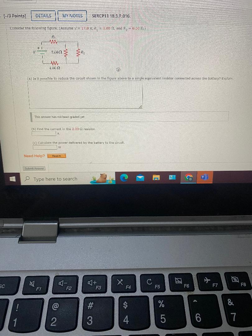 Solved (b) ﻿Find the current in this 2.00-Ω ﻿resistor:A.(c) | Chegg.com