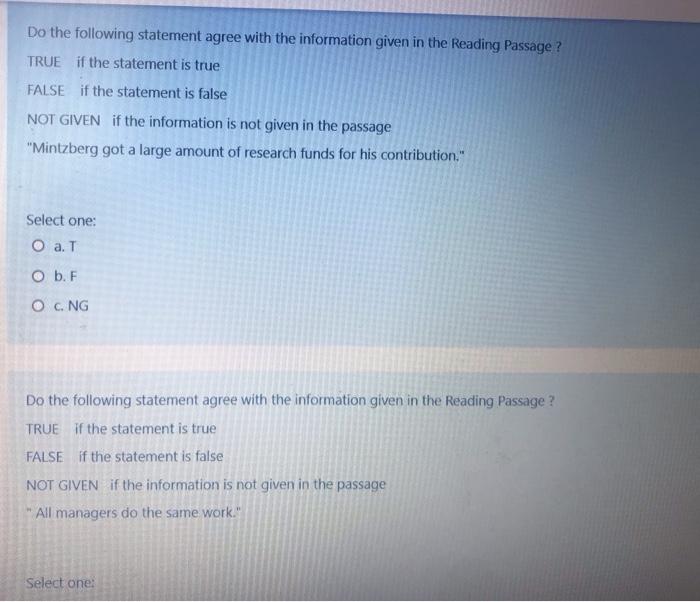 Solved Do the following statement agree with the information | Chegg.com