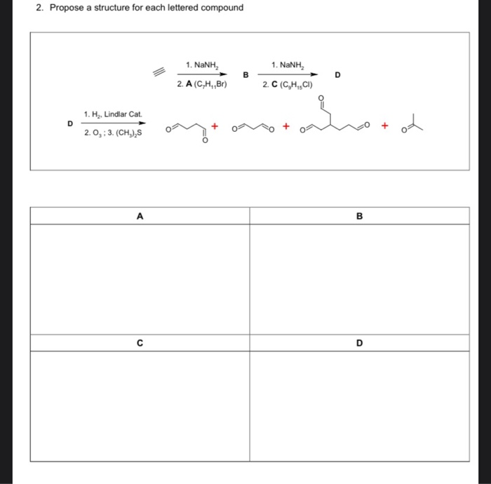 Solved 2. Propose a structure for each lettered compound 1. | Chegg.com