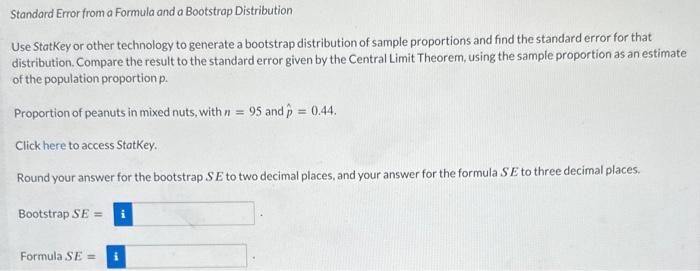 Solved Use StatKey or other technology to generate a | Chegg.com