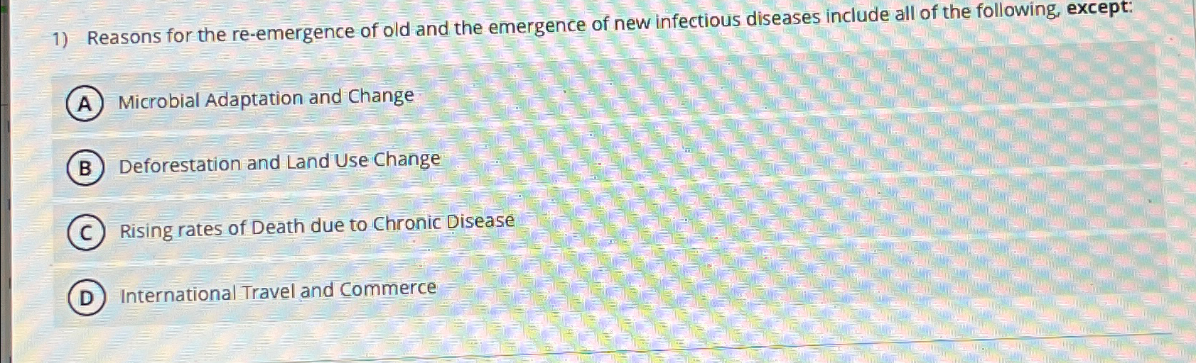 Solved Reasons for the re-emergence of old and the emergence | Chegg.com