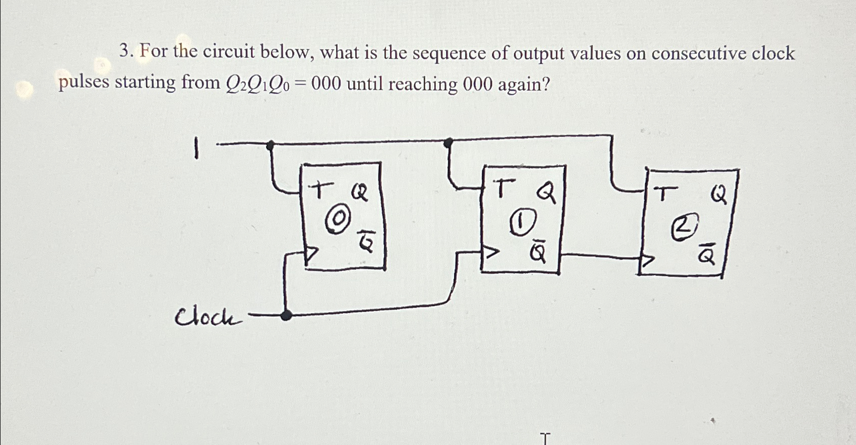 Solved For the circuit below, what is the sequence of output | Chegg.com