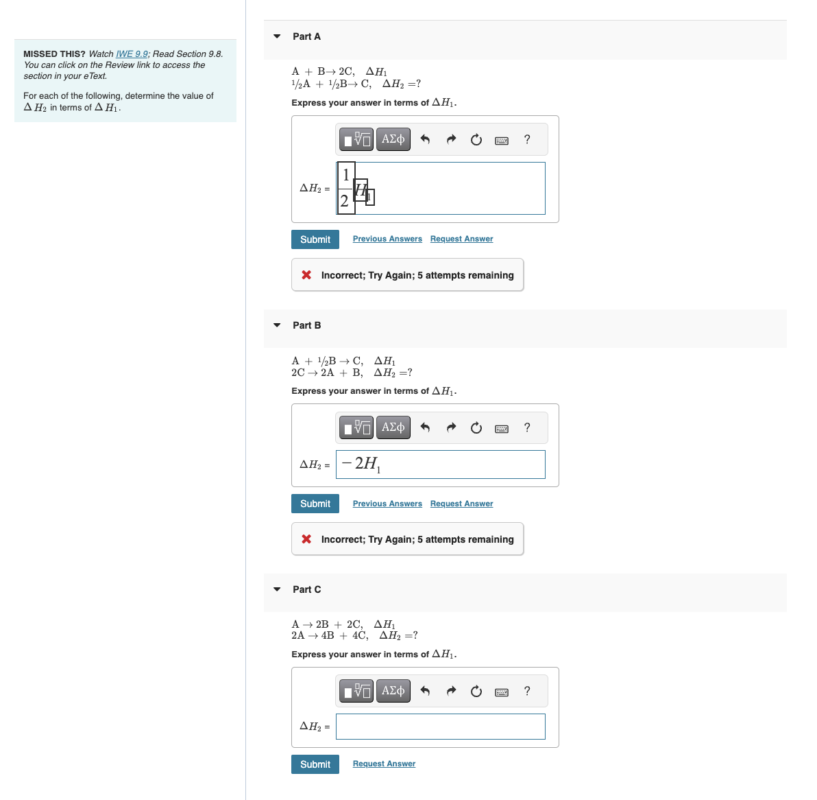 Solved MISSED THIS? Watch IWE 9.9; Read Section 9.8.You can | Chegg.com