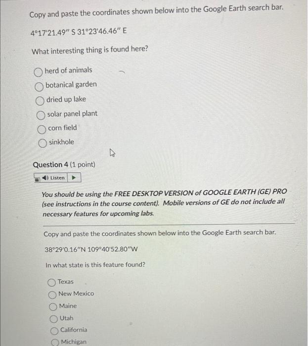 Solved Copy and paste the coordinates shown below into the | Chegg.com