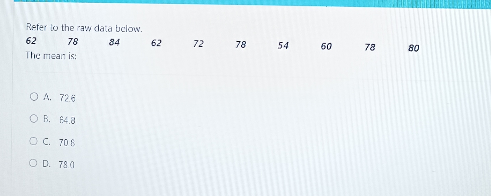 Solved Refer to the raw data | Chegg.com