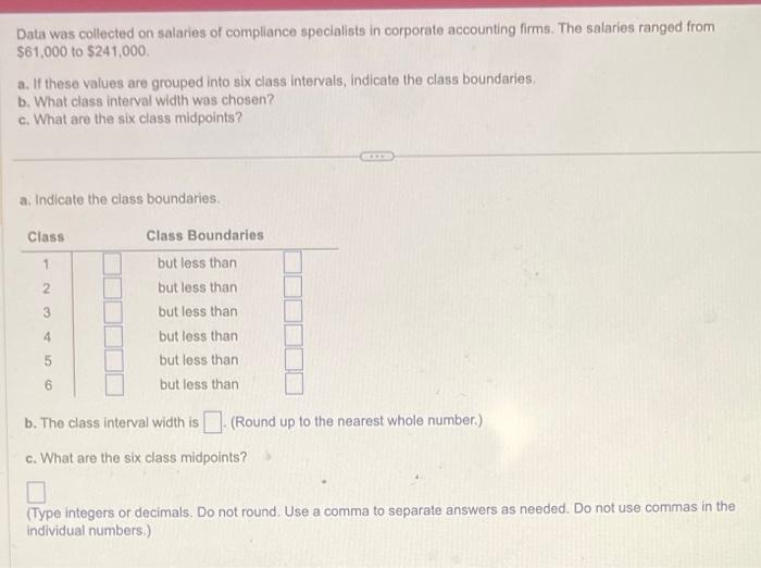 Solved Data was collected on salaries of compliance | Chegg.com