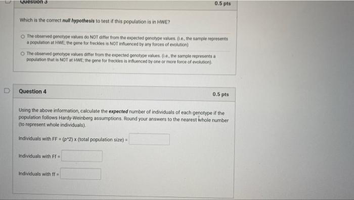 Solved We observe the trait of face freckles within a | Chegg.com