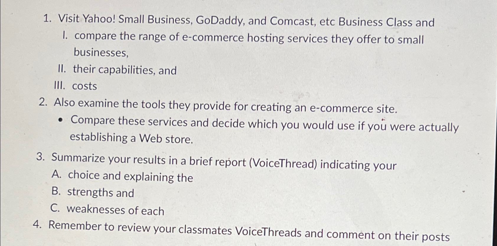 Solved Visit Yahoo! Small Business, GoDaddy, and Comcast, | Chegg.com