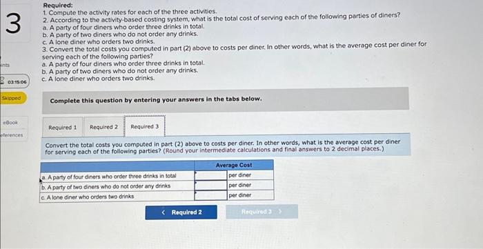 Solved Required: 1. Compute the activity rates for each of | Chegg.com